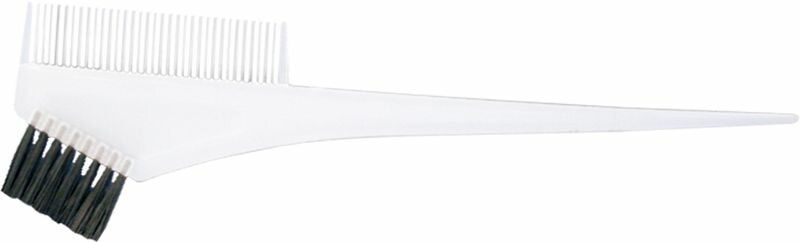 Кисть для окрашивания волос с расческой профессиональная DEWAL Pro, прозрачная, узкая 30 мм, черная, с черной прямой щетиной