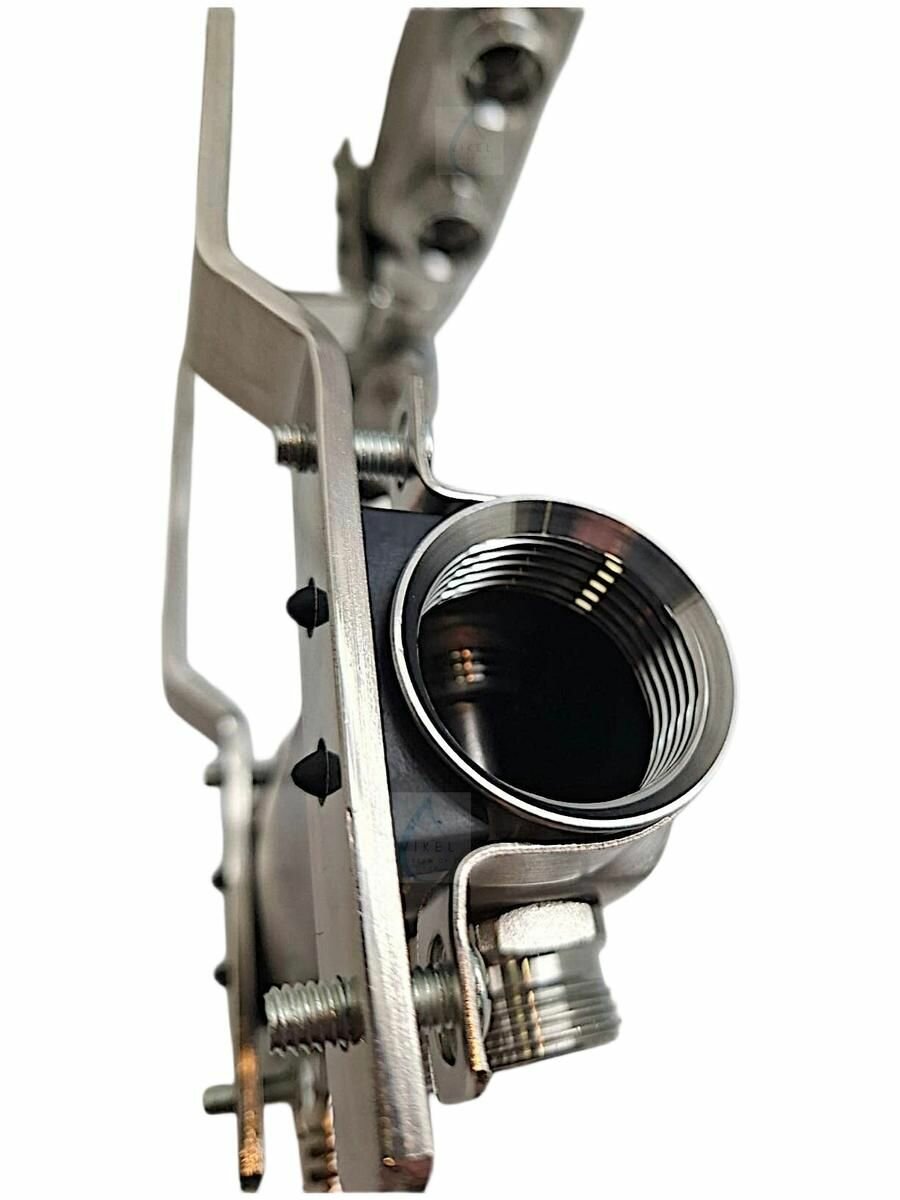 Коллектор для теплого пола TIM на 9 выходов 1" x 3/4" ЕК, коллекторный блок из нержавеющей стали