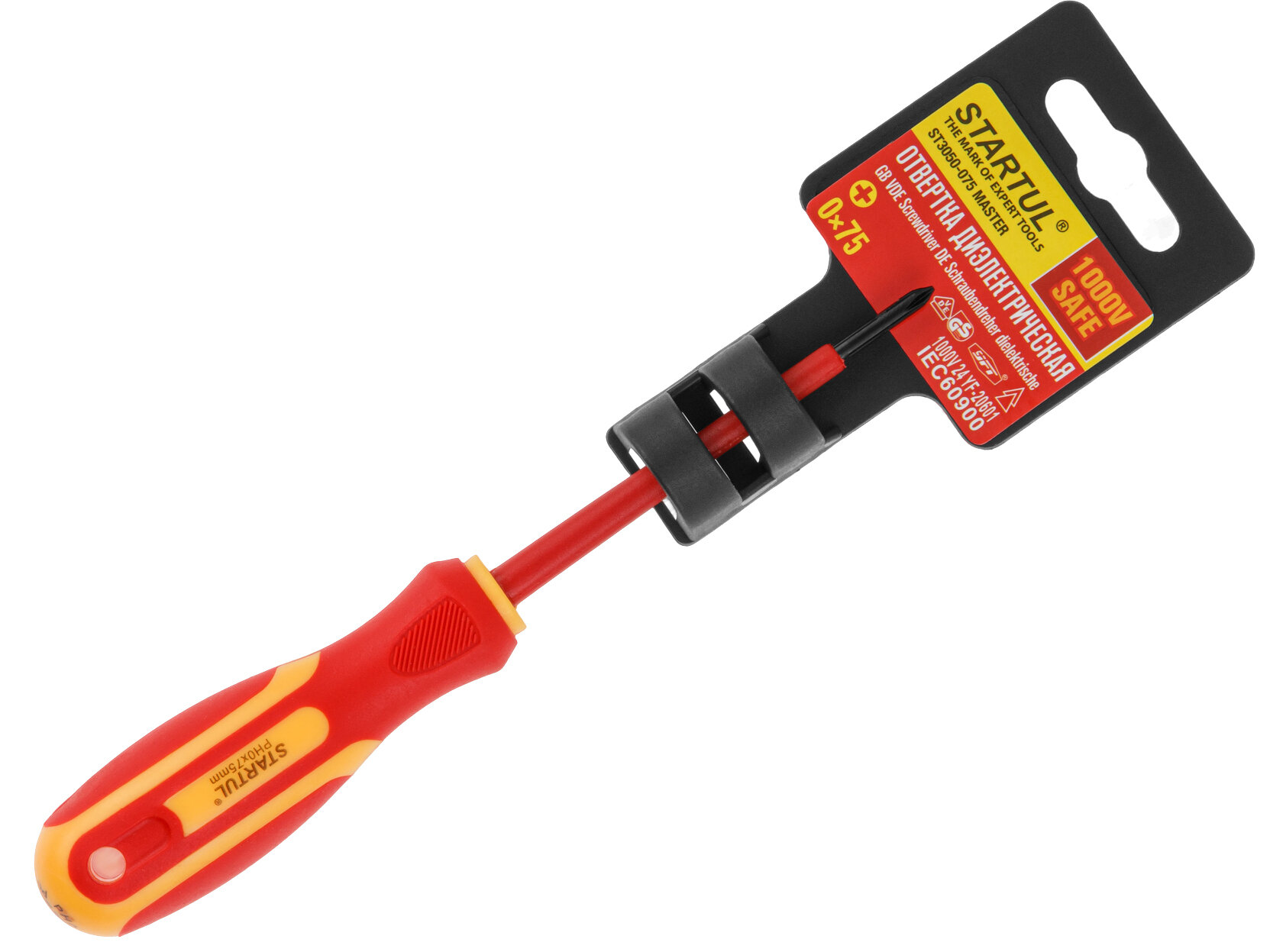 Отвертка крестовая PH0 диэлектрическая 75 мм STARTUL Master (ST3050-075)