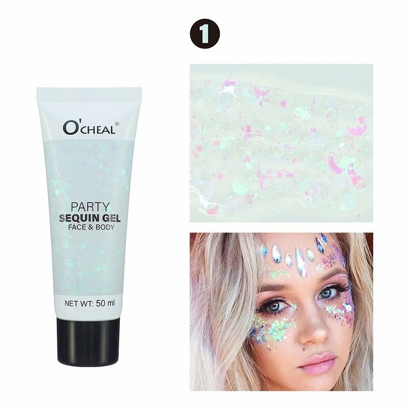 OCHEAL OQIANYA Гель с блестками в виде чешуи русалки, блестящие тени для лица, цветной макияж экспорта