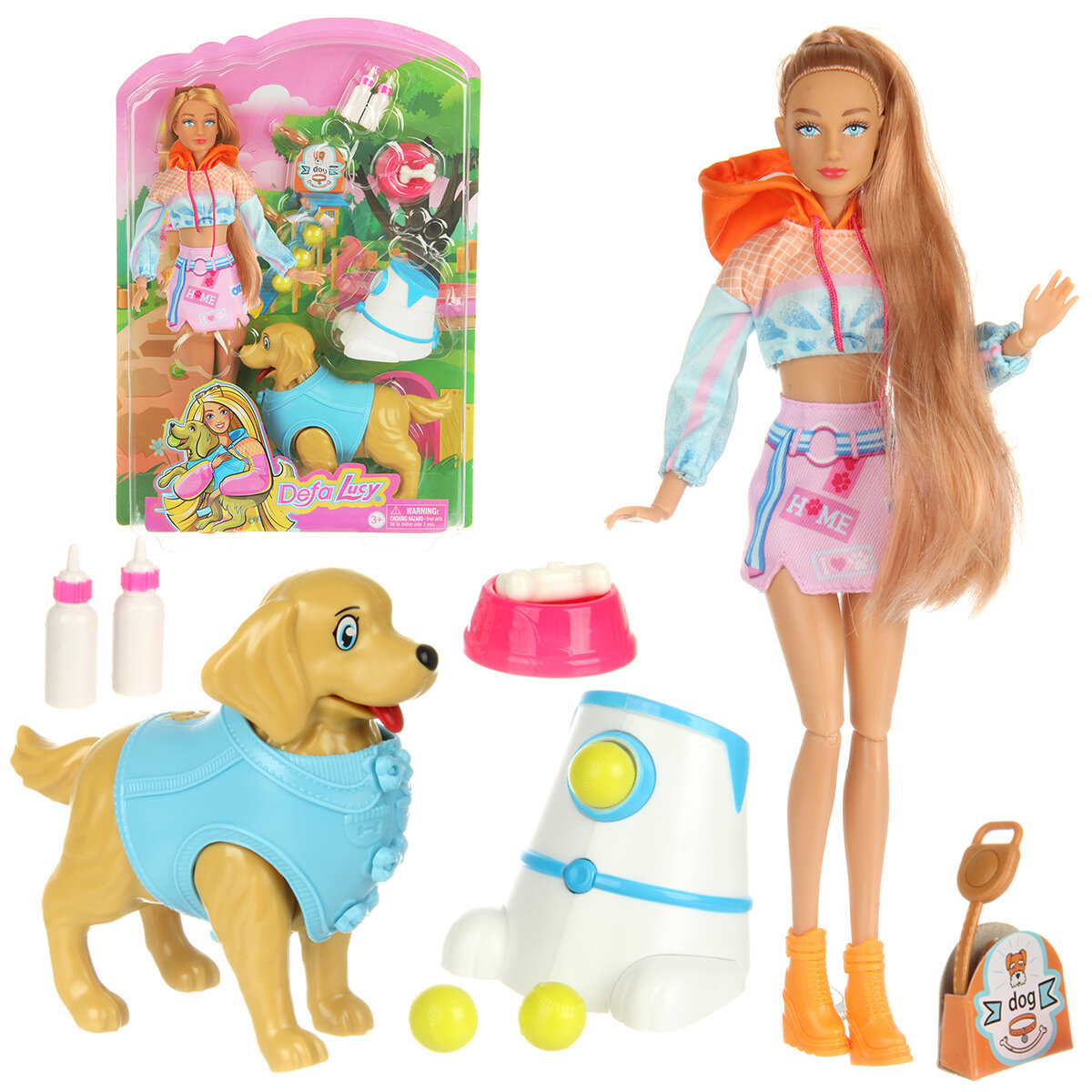 Шарнирная кукла с питомцем и аксессуарами, 29 см, Veld Co / Куколка с длинными волосами