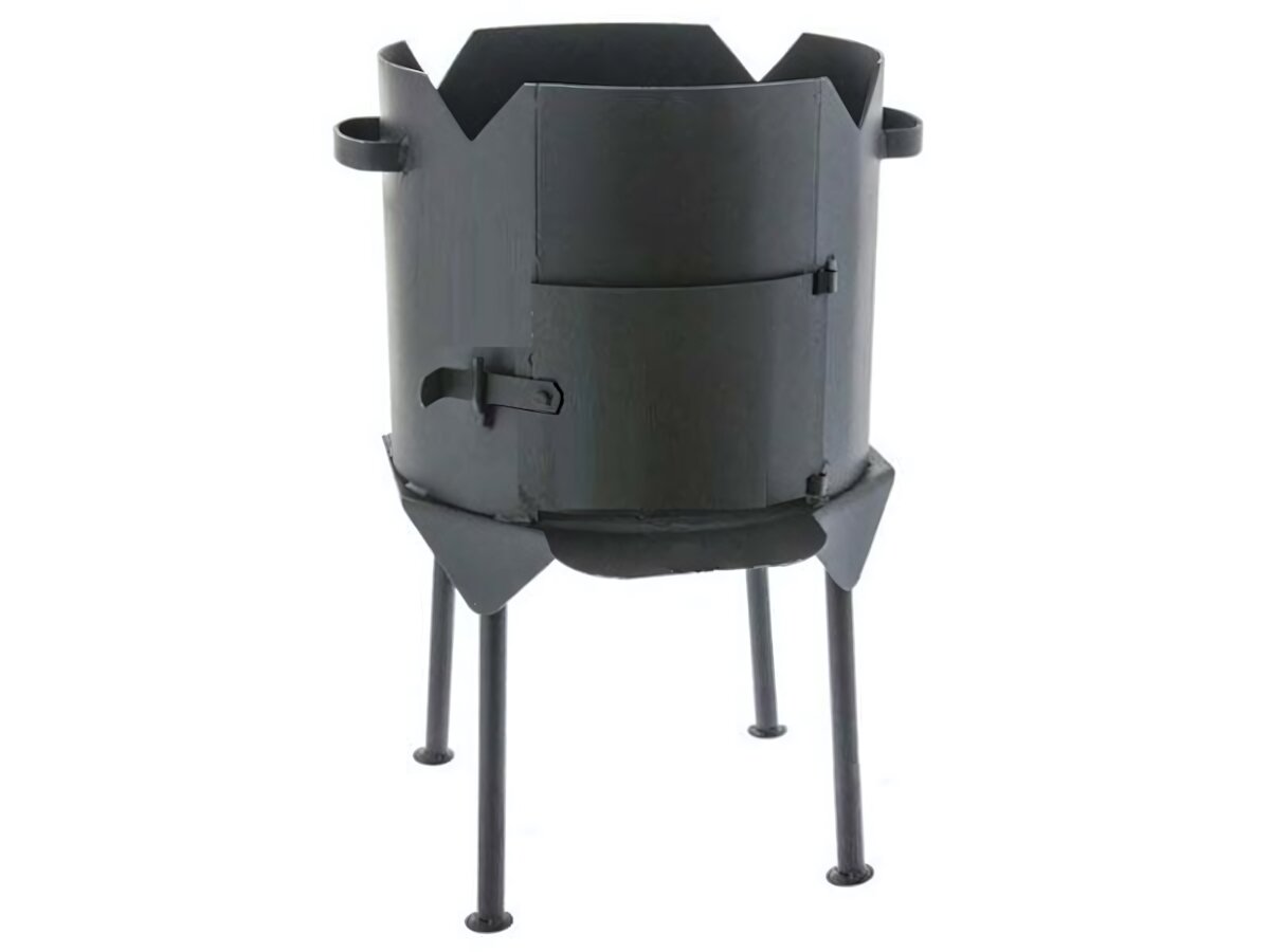 Печь для казана 16л с дверцей, чугун, диаметр 40см, высота 55-65см