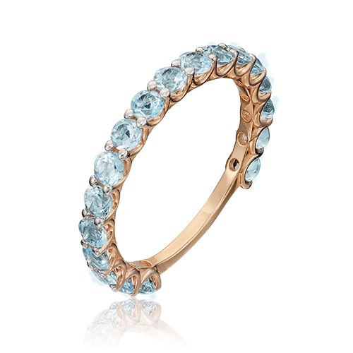 Кольцо, красное золото, 585 проба, топаз