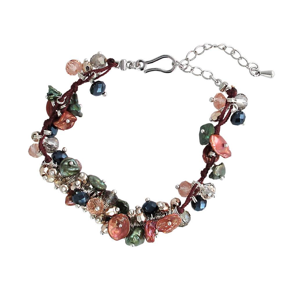 Браслет, циркон, перламутр