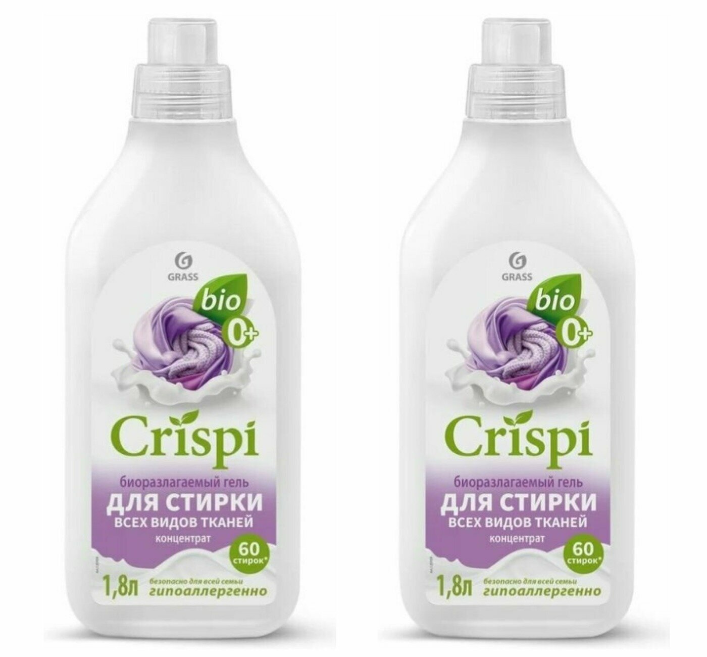 Гель для стирки GraSS, CRISPI для всех видов тканей, концентрат, 1800 мл, 2 шт