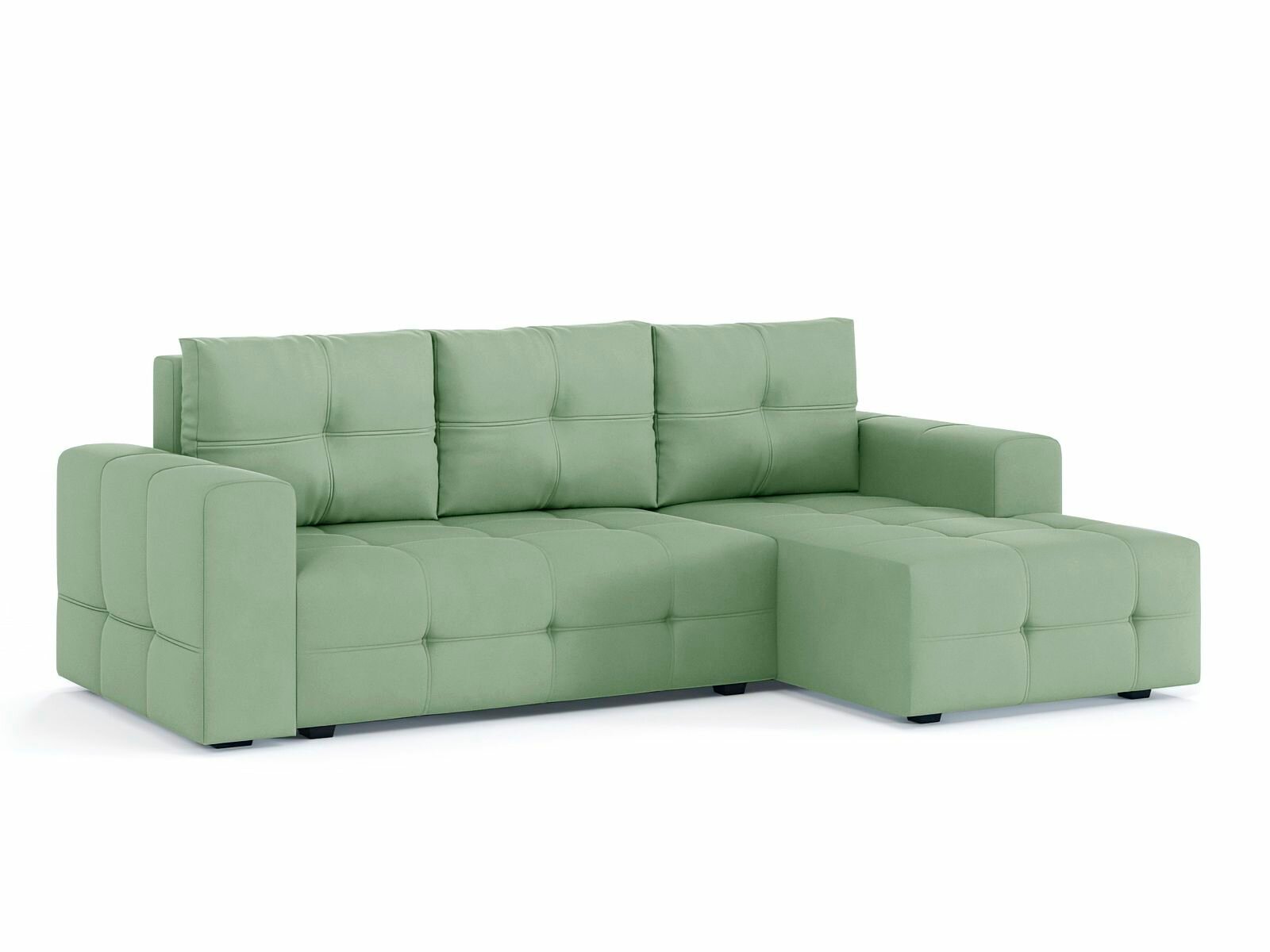 Угловой диван Прадо, еврокнижка, угол левый/правый, велюр Зара Минт 14