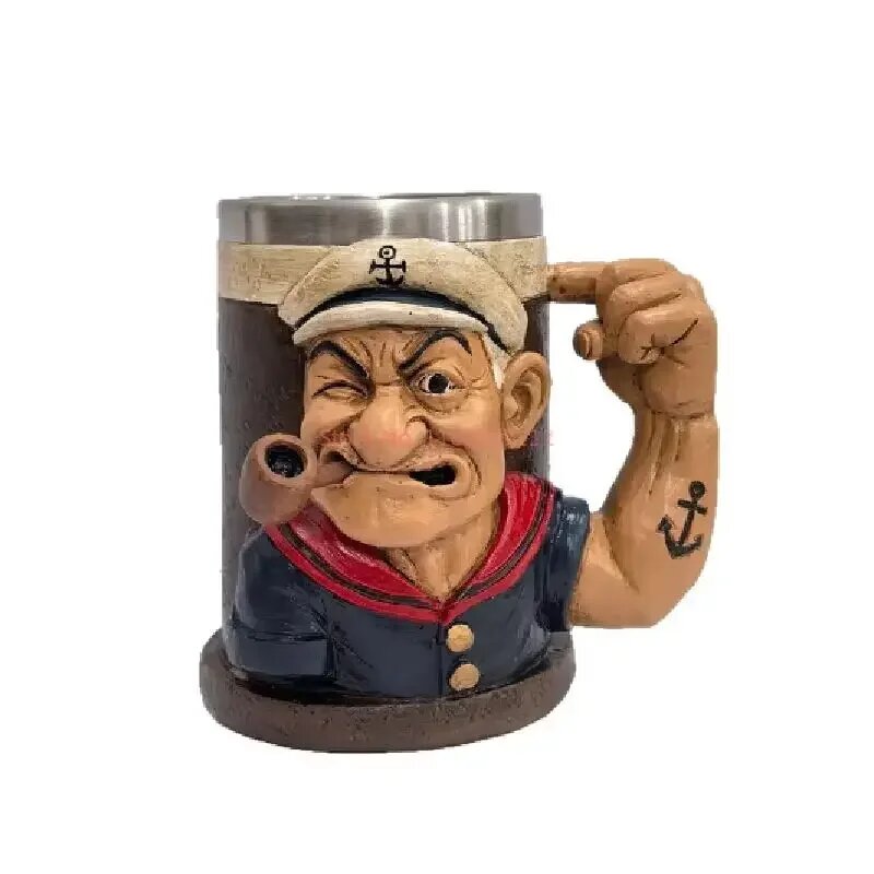 3d кружка Popeye Power, украшение для домашней кофейной чашки, мощный подарок моряка, Новое поступление, игрушечная фигурка персонажа из мультфильма, коллекционный предмет
