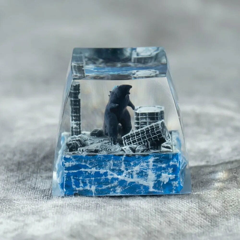 Кейкапы Artisan "Godzilla", для механической клавиатуры, ручная работа