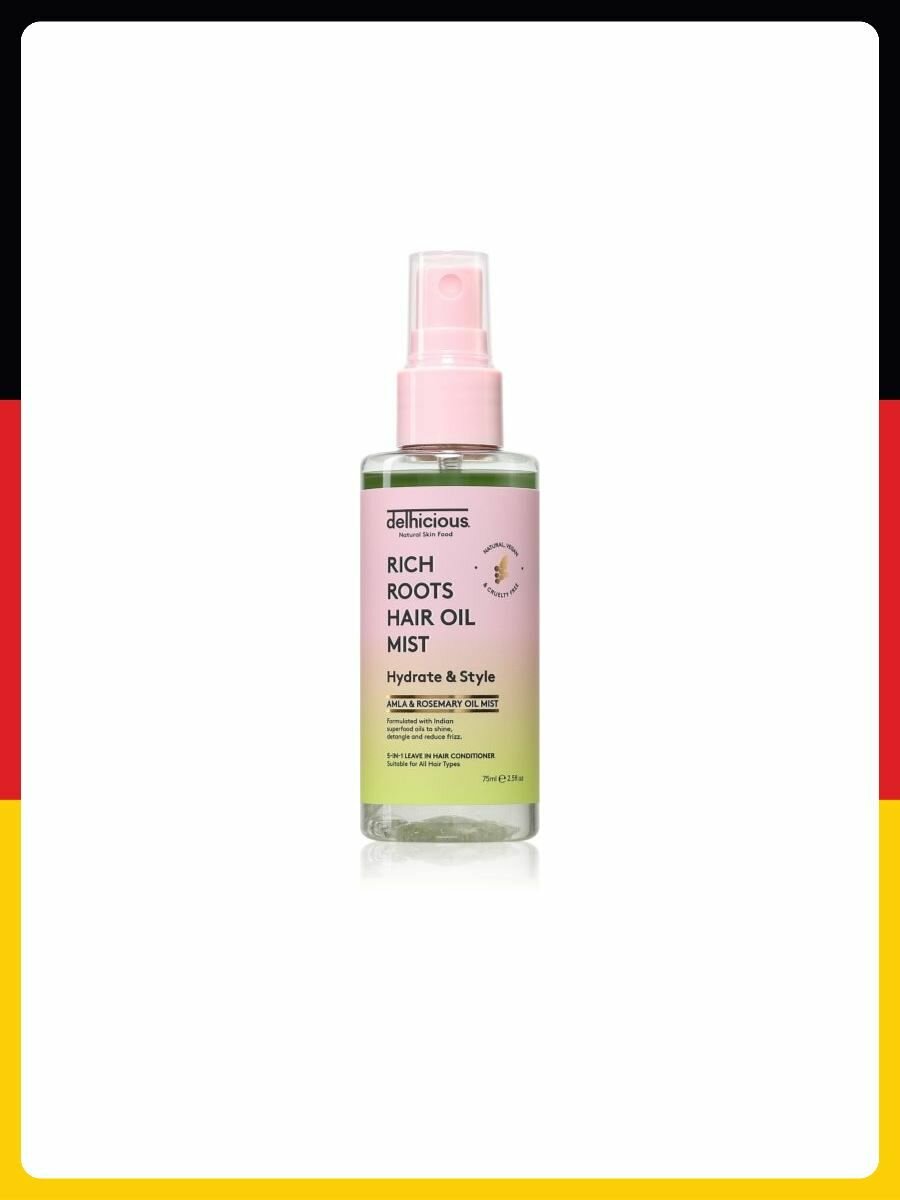 Кондиционер delhicious Rich Roots 5-in-1 Hair Oil Mist No-Rinse Conditioner Spray, 75 мл