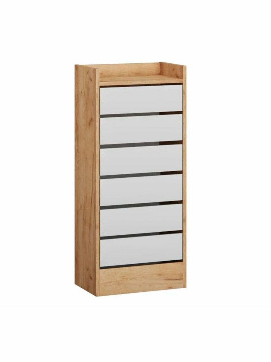 Обувница 3 секции, ниша, дуб крафт золотой, белый 45х102,5х27 см, 1 шт.