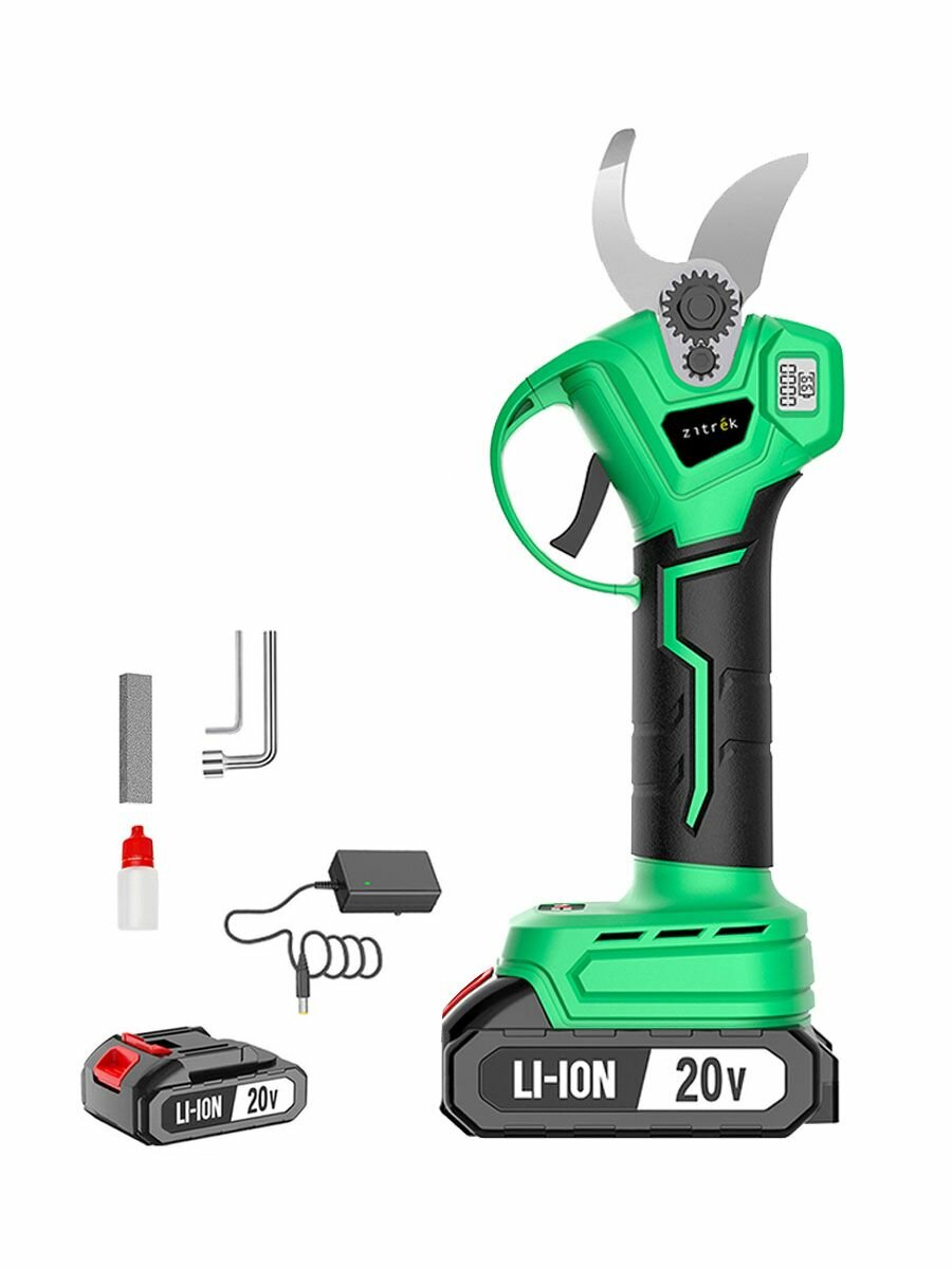Секатор аккумуляторный садовый Zitrek (20В, 2,0Ач Li-ion аккум. 1шт, зу)