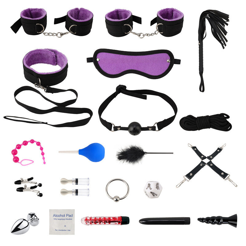 Эротический набор SM из 20 предметов, чистящая клизма, тренировочные игрушки для пары, бондаж,