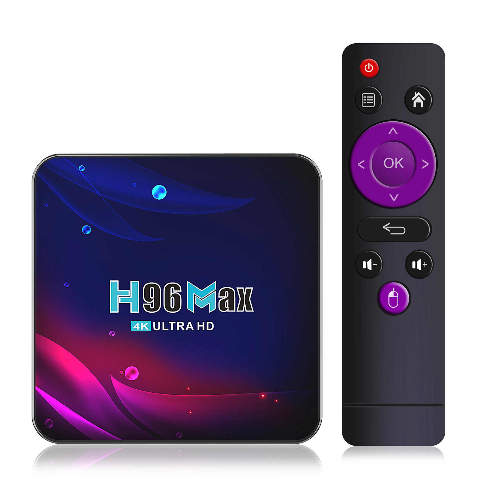 H96 Max V11 Android 11.0 Smart TV Box UHD 4K Media Player RK3318 4GB/64GB 2.4G/5G Dual-band WiFi BT4.0 100M LAN VP9 H.265 Decoding с пультом управления