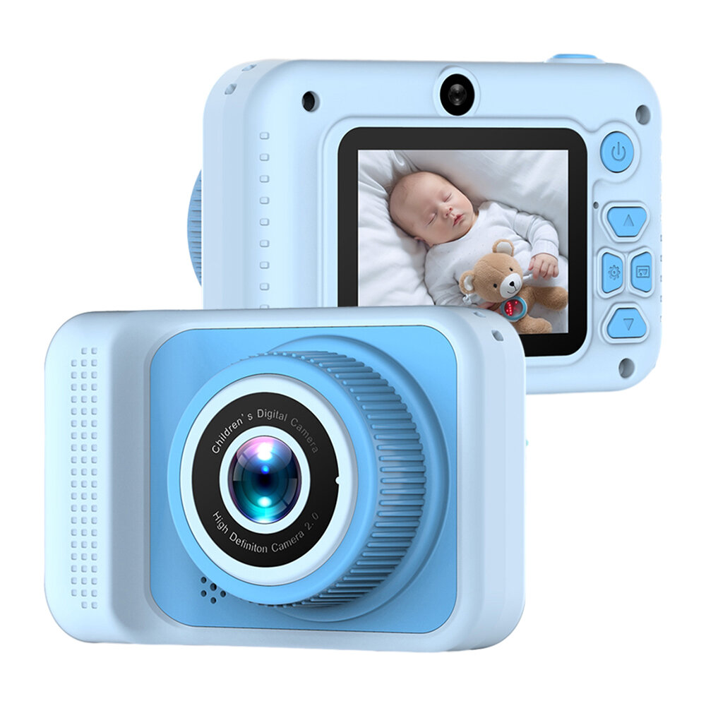 Камера для детей 1080P 20MP с 4X цифровым зумом, 2.0 дюймовым IPS экраном, двойными объективами, функциями съемки фото, видео, 5 играми, поддержкой 64G TF карты, цветы Розовый/Синий/Желтый/Зеленый, в комплект входят камера, люстра, USB кабель, руководство