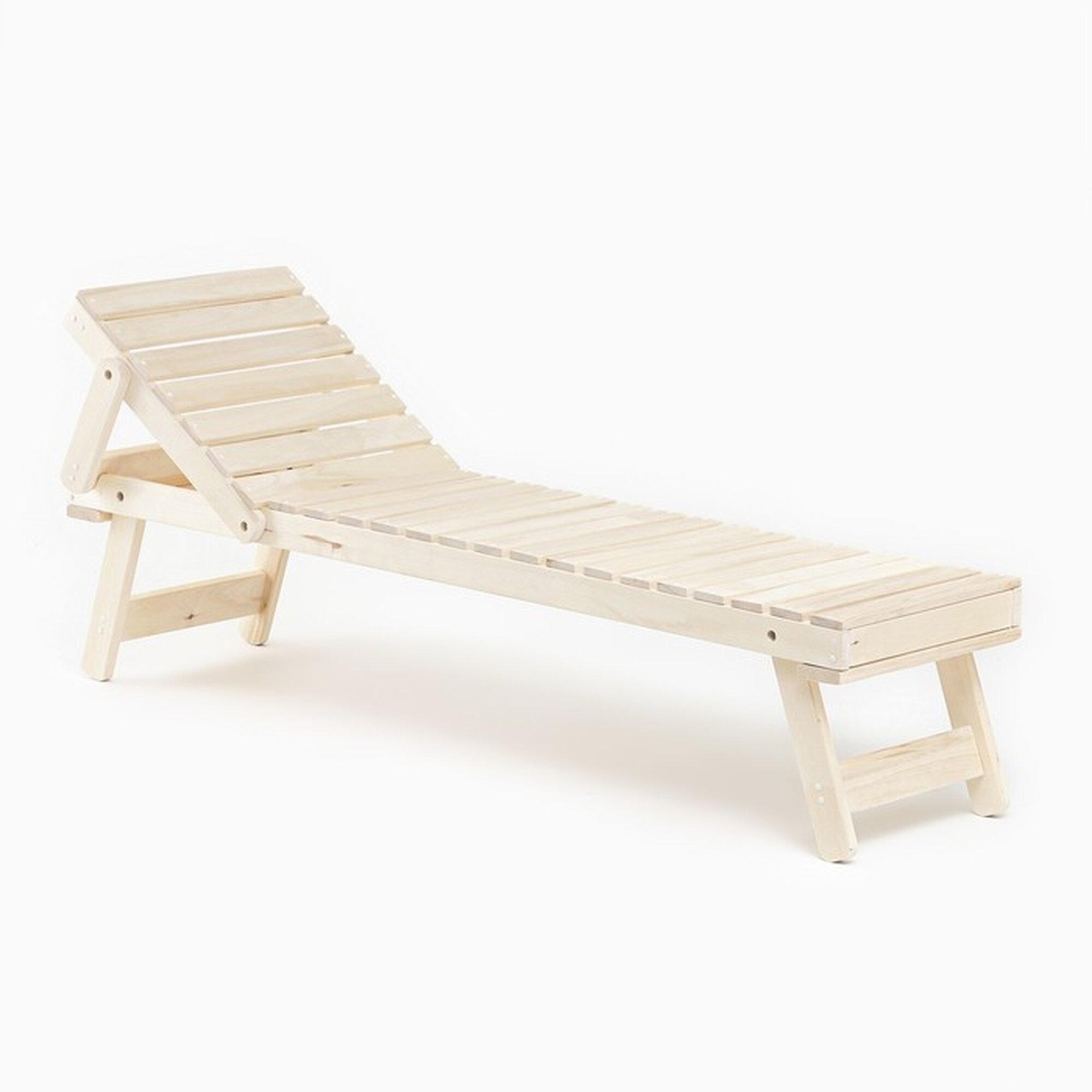 Лежак нераскладной с регулируемым подголовником, 206,5х50,5 см 10070526