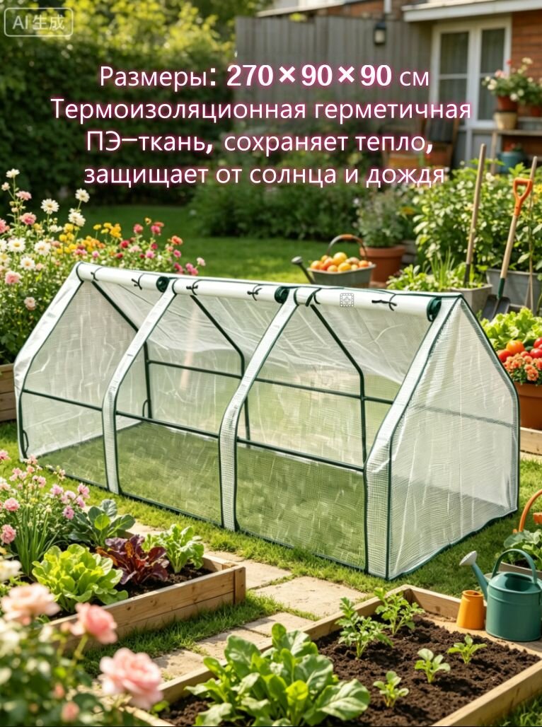 Парник, теплица домиком UoIJJDl8 2.7х0.9х0.9м