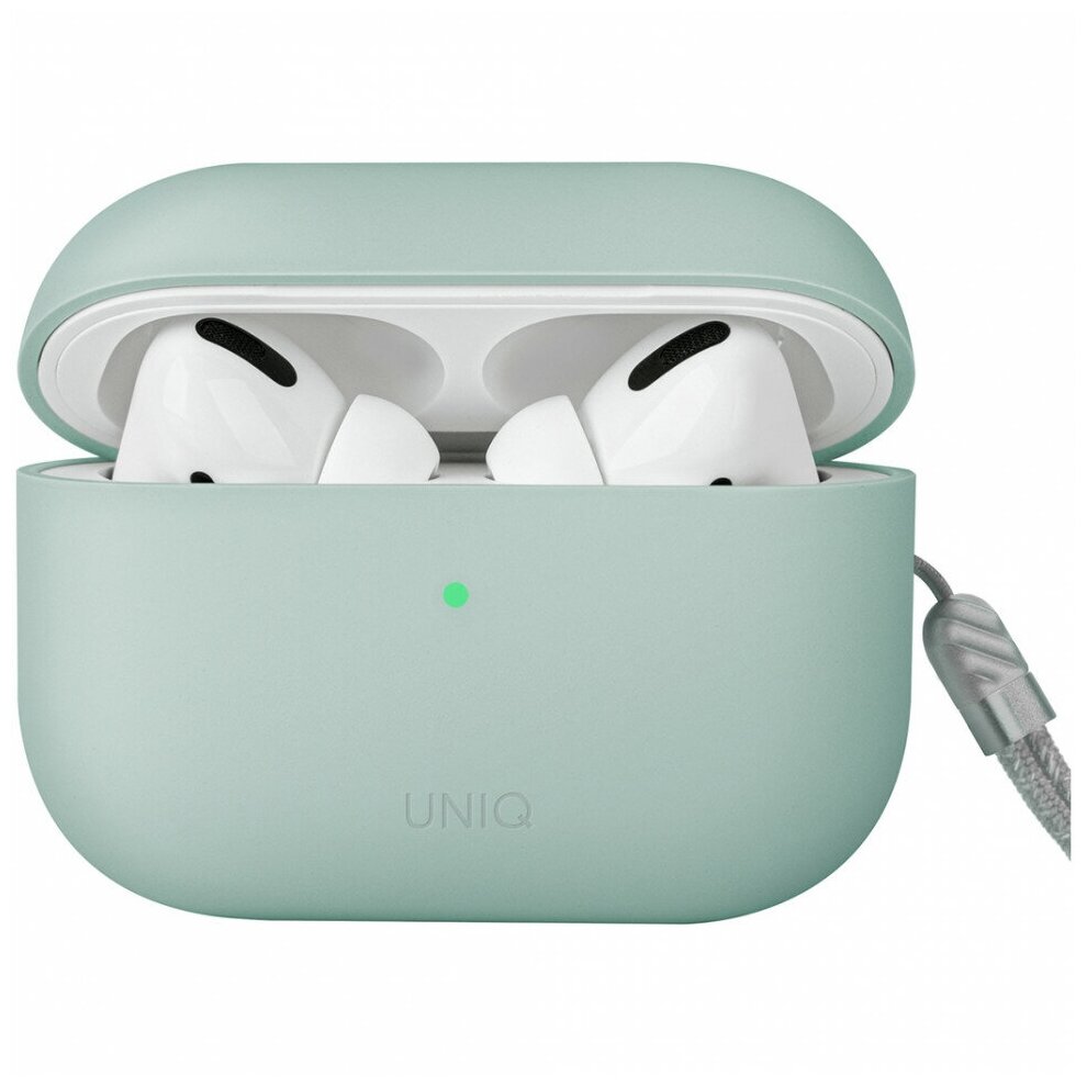 Uniq для Airpods Pro 2 чехол LINO Liquid silicone Mint green