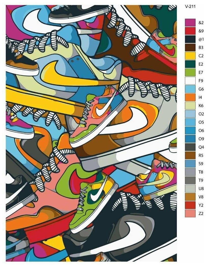 Картина по номерам V-211 "Кроссовки (Nike) Найк" 40х60