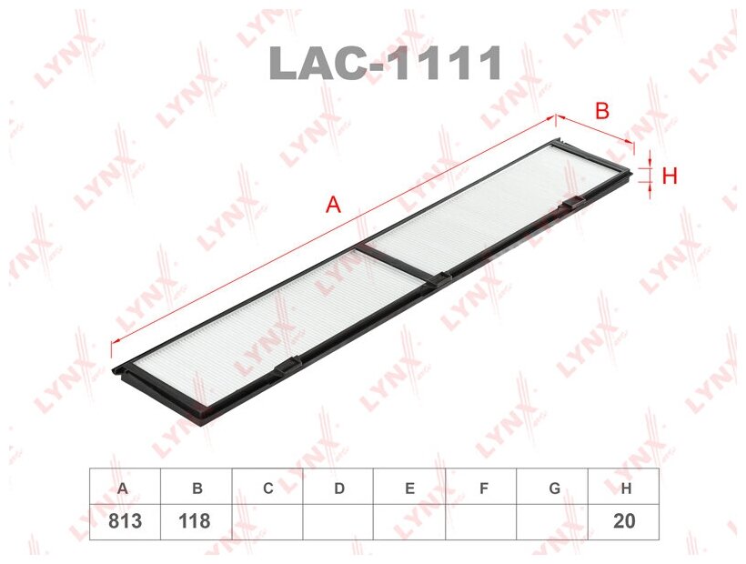 Фильтр салонный LYNXauto LAC-1111. Для BMW БМВ 1(E81/E87) 03-12/3(E90) 05>/X1(E84) 09>