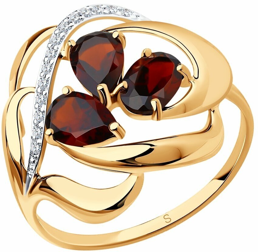 Кольцо, красное золото, 585 проба