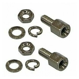 SCR-10, Комплект крепежный для разъемов серии D-SUB ( 2винта, 2 шайбы, 2 гайки) / 5 комплектов