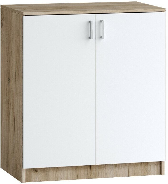 Комод для одежды Бард 13, Легкомаркет, ЛДСП, цвет дуб крафт серый и белый, 90х89х40, с дверьми