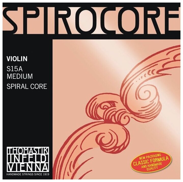 S15A Spirocore Комплект струн для скрипки размером 4/4, среднее натяжение, Thomastik