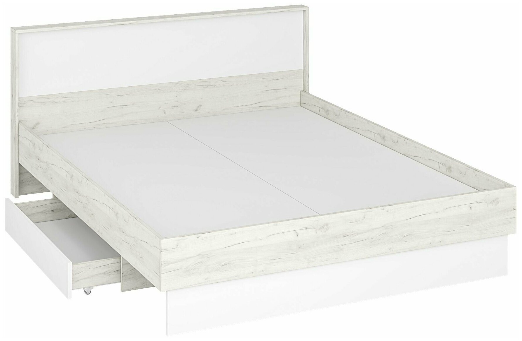 Кровать Дублин КР-160 дуб крафт белый + 2 шт Дублин Я-01(Интерьер центр)