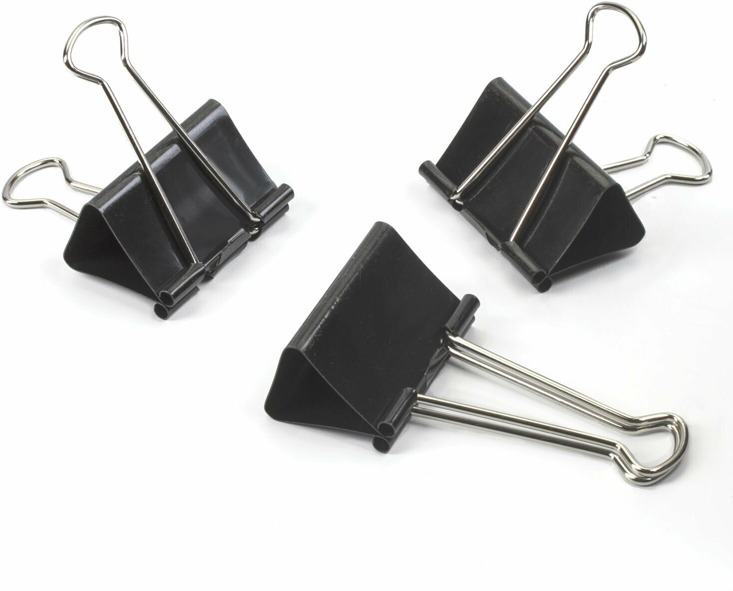 Упаковка 3 шт. Зажимы для бумаг офисная планета, комплект 12 шт, 51 мм, на 230 листов, черные, картонная коробка, 222002