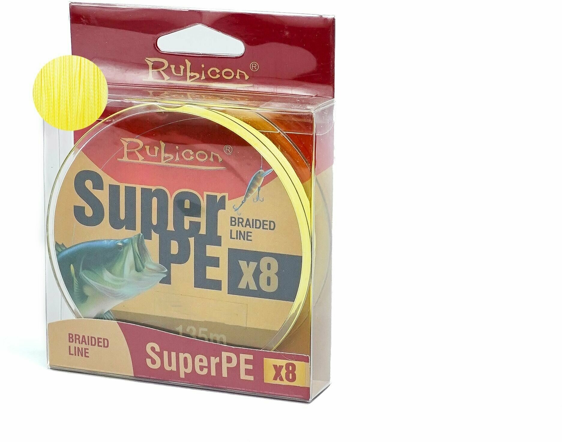 RUBICON Леска плетеная RUBICON Super PE 8x 135m yellow, d=0,14mm