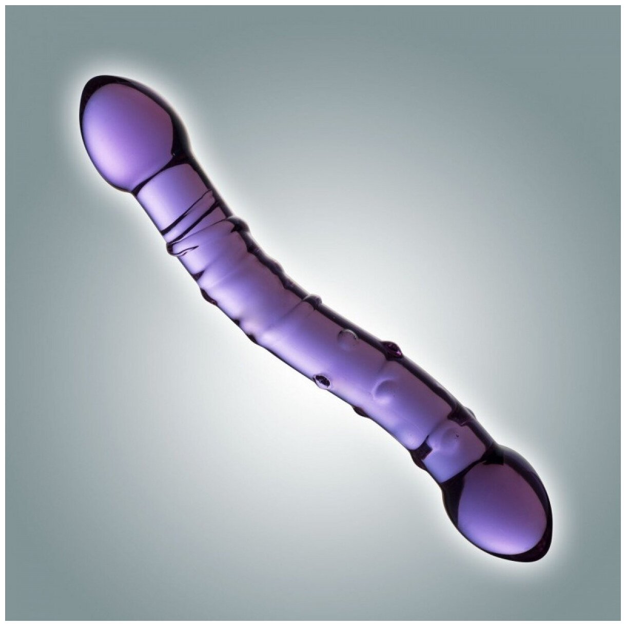 Двухсторонний стимулятор из стекла с рельефом Джага