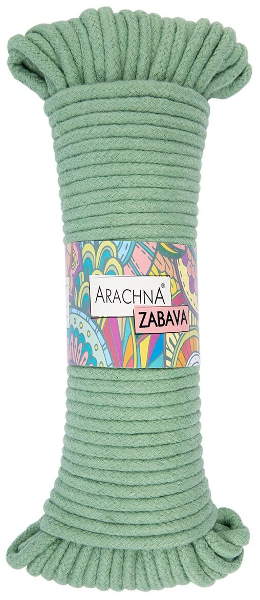 Пряжа (шнур) 3 шт. х 330 г ARACHNA "ZABAVA" 51% хлопок, 49% полиэстер 25 м №802 зеленый