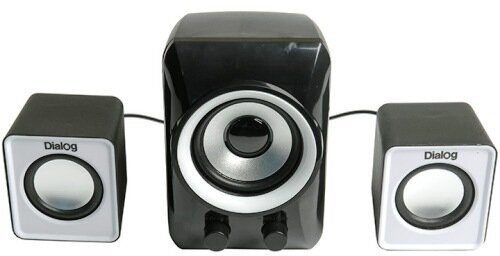 Колонки с сабвуфером 2.1 Диалог AC-202UP black-white мощность 11 Вт питание от usb - чёрно-белые