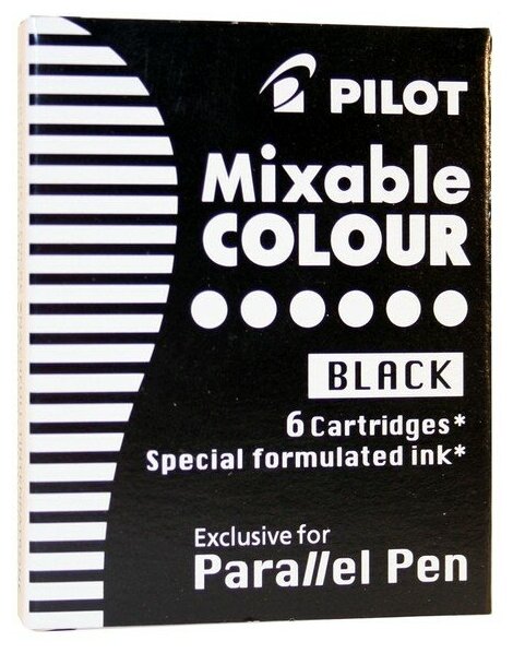 Pilot Картриджи для перьевых ручек Pilot.Parallel Pen, чёрные чернила, 6 штук