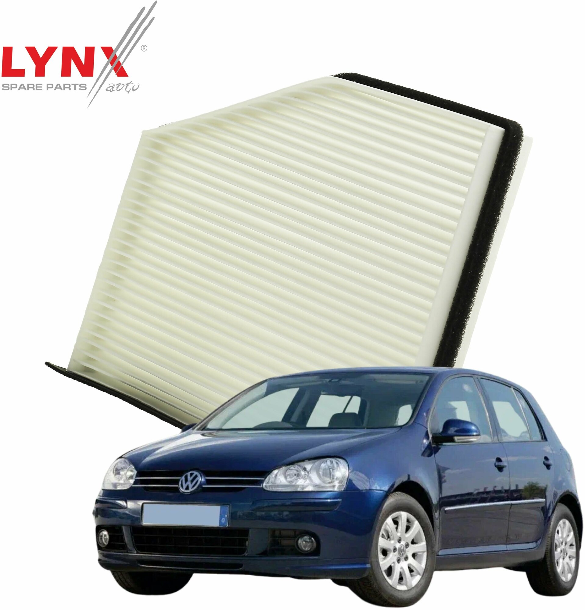 Фильтр салонный Volkswagen Golf (5) Mk5 / Фольксваген Гольф 2005 2006 2007 2008 2009 / 1шт LYNXauto