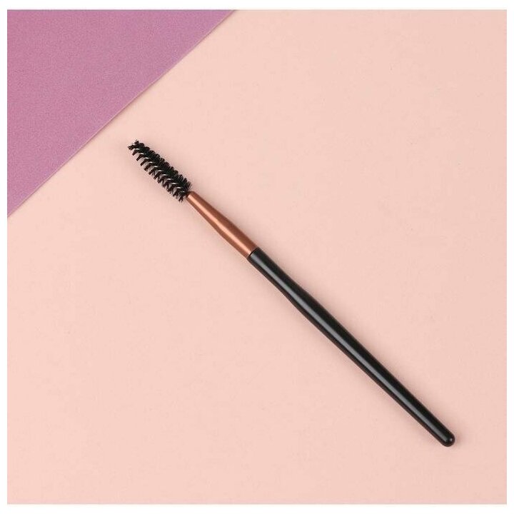 Щёточка для бровей и ресниц, 14,5 см, цвет чёрный/бронзовый