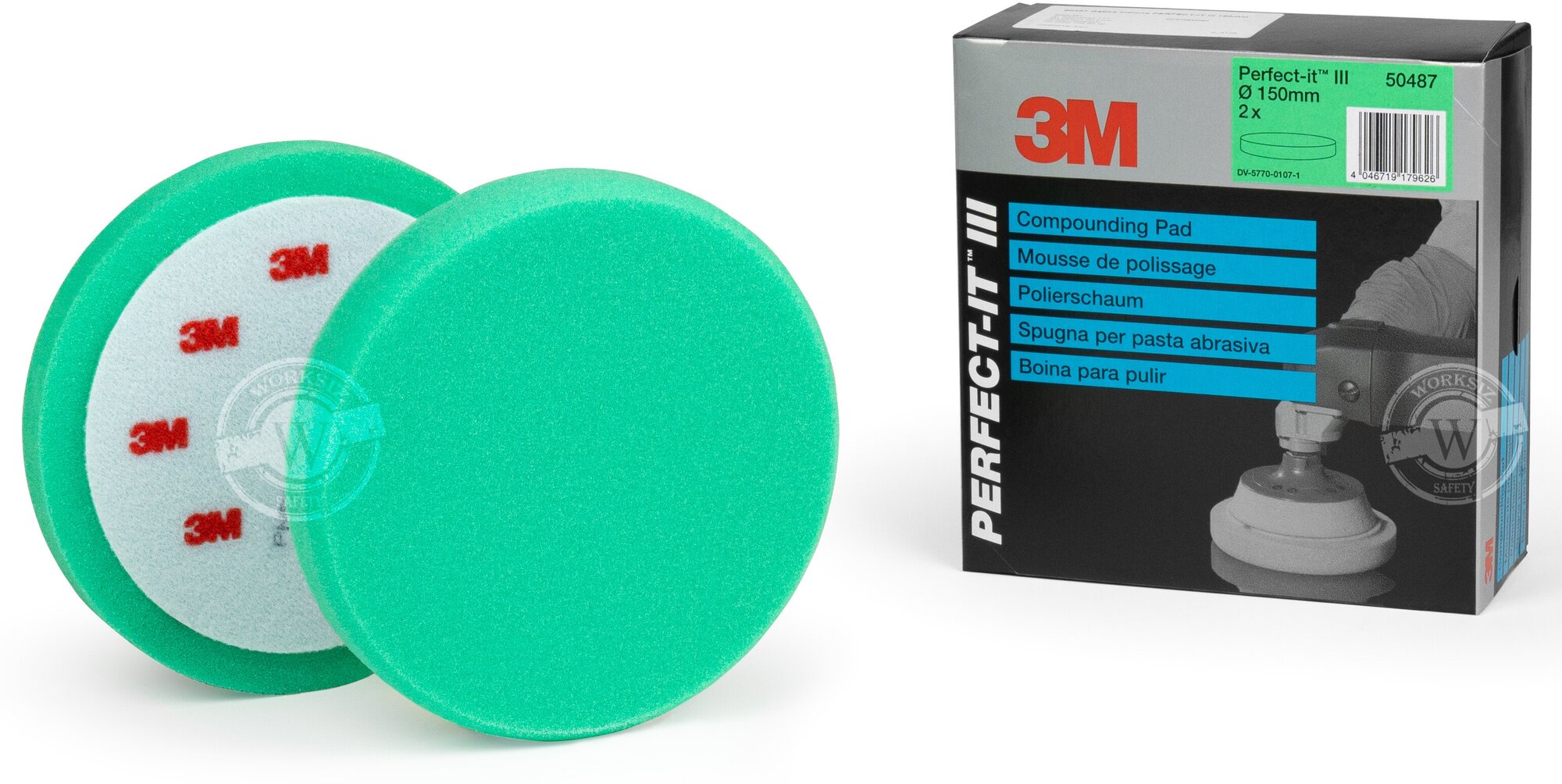 Полировальный поролоновый круг 3М™ 50487 Perfect-it® lll ( Зеленый полировальник 3M ) 150 мм / 2 шт.