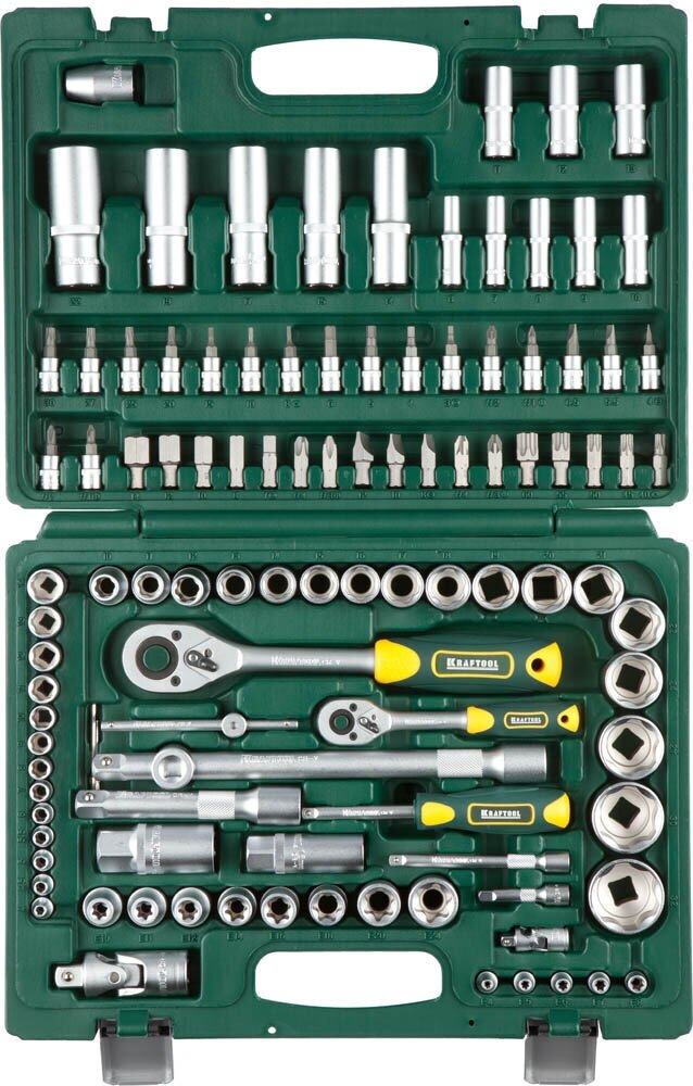 Универсальный набор инструмента KRAFTOOL X-Drive 108 108 предм. (1/2"+3/8"+1/4") 27888-H108