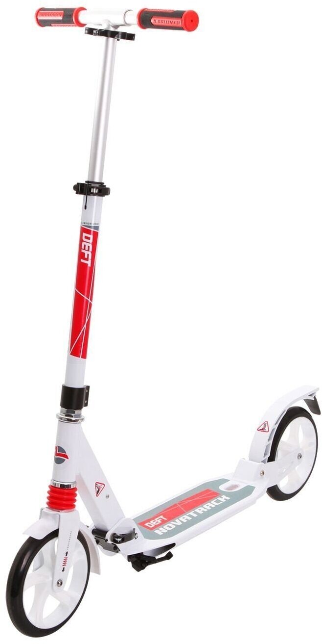 Самокат городской NOVATRACK DEFT алюм, фиксатор рукояти руля, max 100кг, белый 200DS. DEFT. WT7
