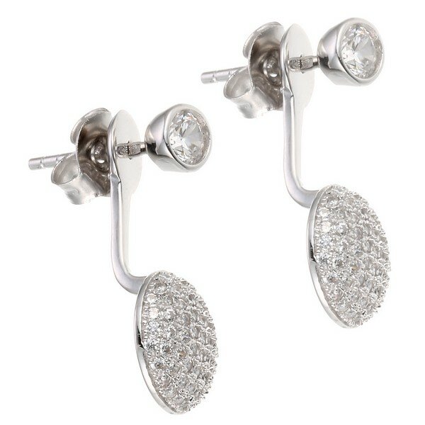 Серьги, серебро, 925 проба, фианит