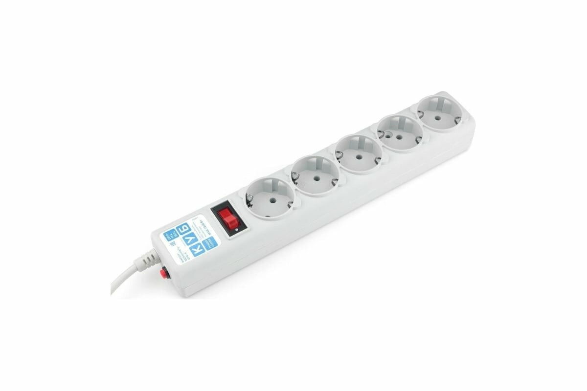 Power Cube SPG-B-15 фильтр-удлинитель B 5м 5 розеток серый для дома и офиса в помещении