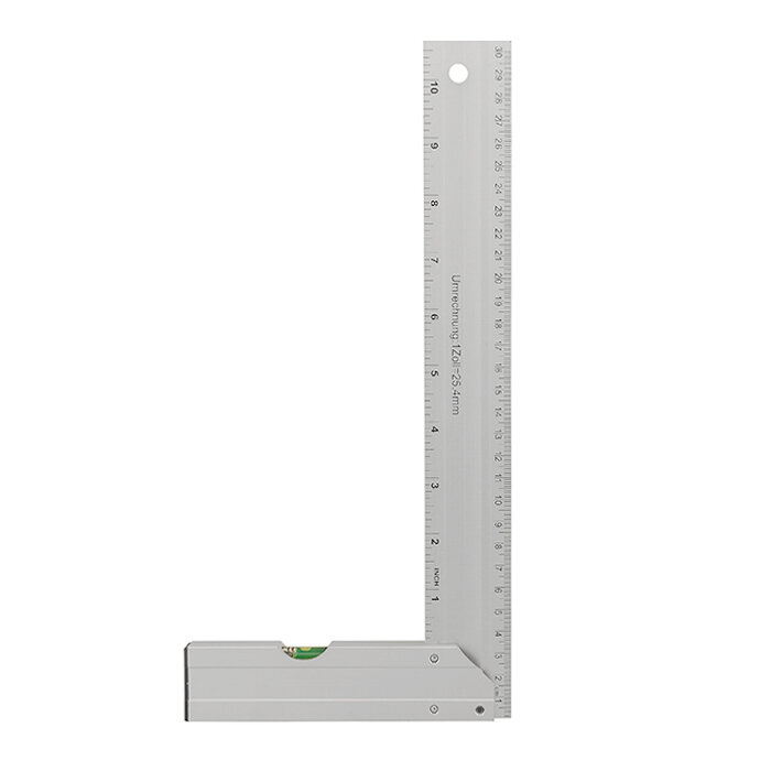 Угольник литой алюминиевый с уровнем `PRAKTISCHE TOOLS`, 300 мм