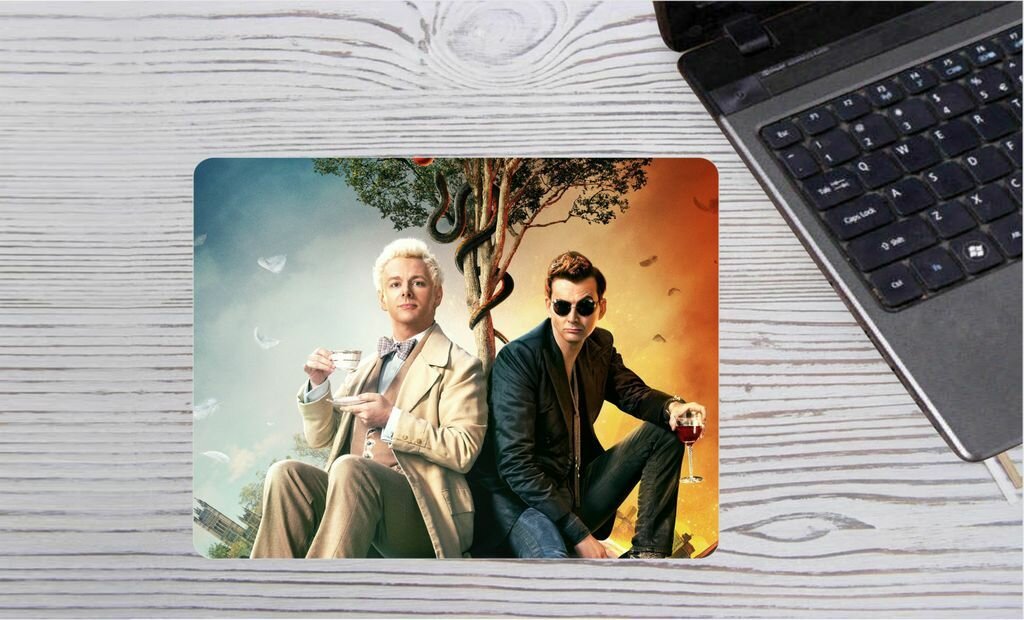 Коврик для мышки игровой 36 на 29 см MIGOM Благие знамения, Good Omens №10