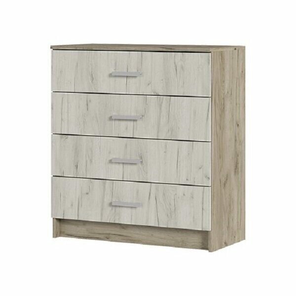Комод 4 ящика КМ 601 «Гармония» (Дуб крафт серый/Дуб крафт белый) 85х41х93