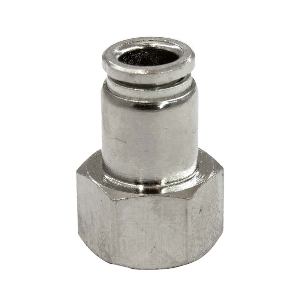 Пневмофитинг цанговый прямой Cn-I-3/8F-8 для полиуретановых и рильсановых трубок, Арт. 5178