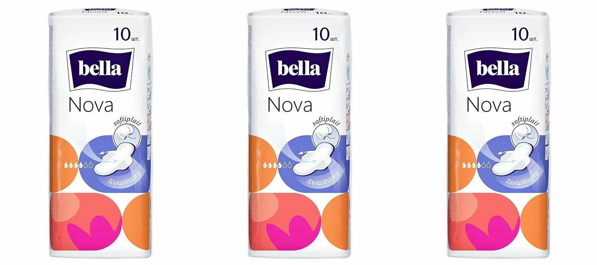 Прокладки "Bella" Nova softiplait, 10 шт, 3 упаковки