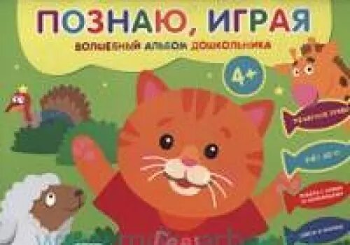 Познаю, играя. Волшебный альбом дошкольника. Печатные буквы. Счет до 10 (Киска).