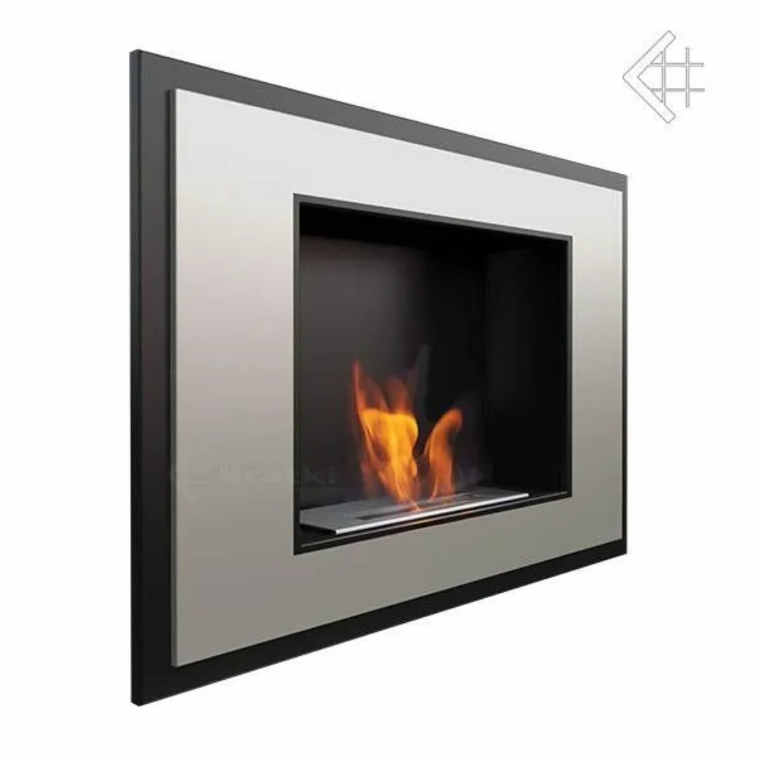 Биокамин Kratki ALPHA сатин, Металл, черный, 59x80x20,1 см.