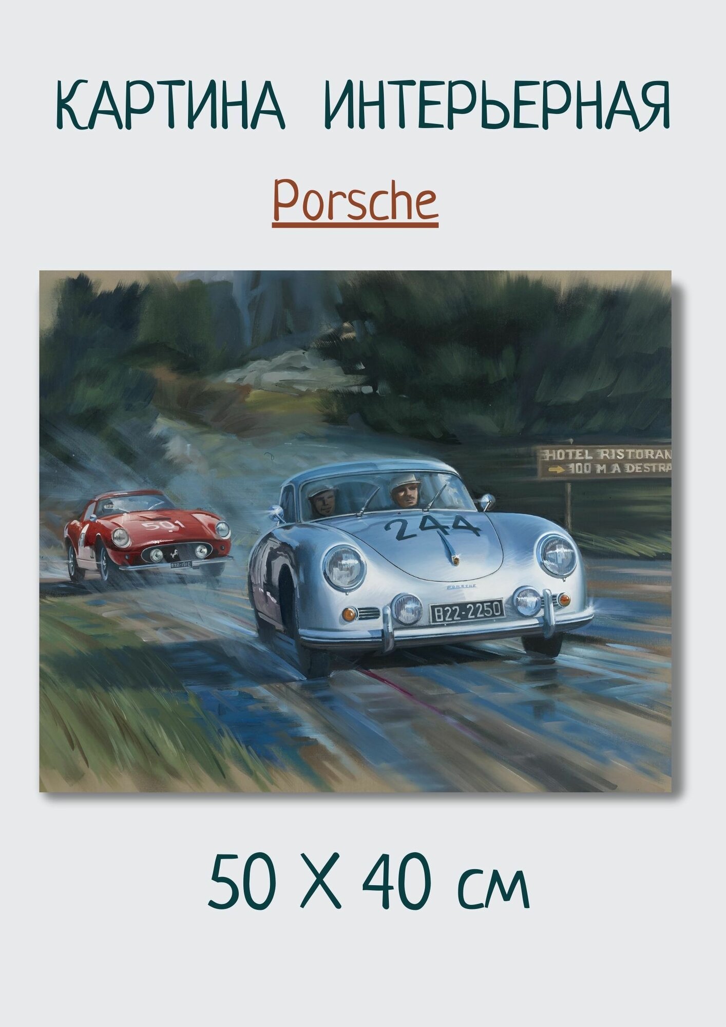 Картина на холсте на стену автомобиль "Порше Porsche"