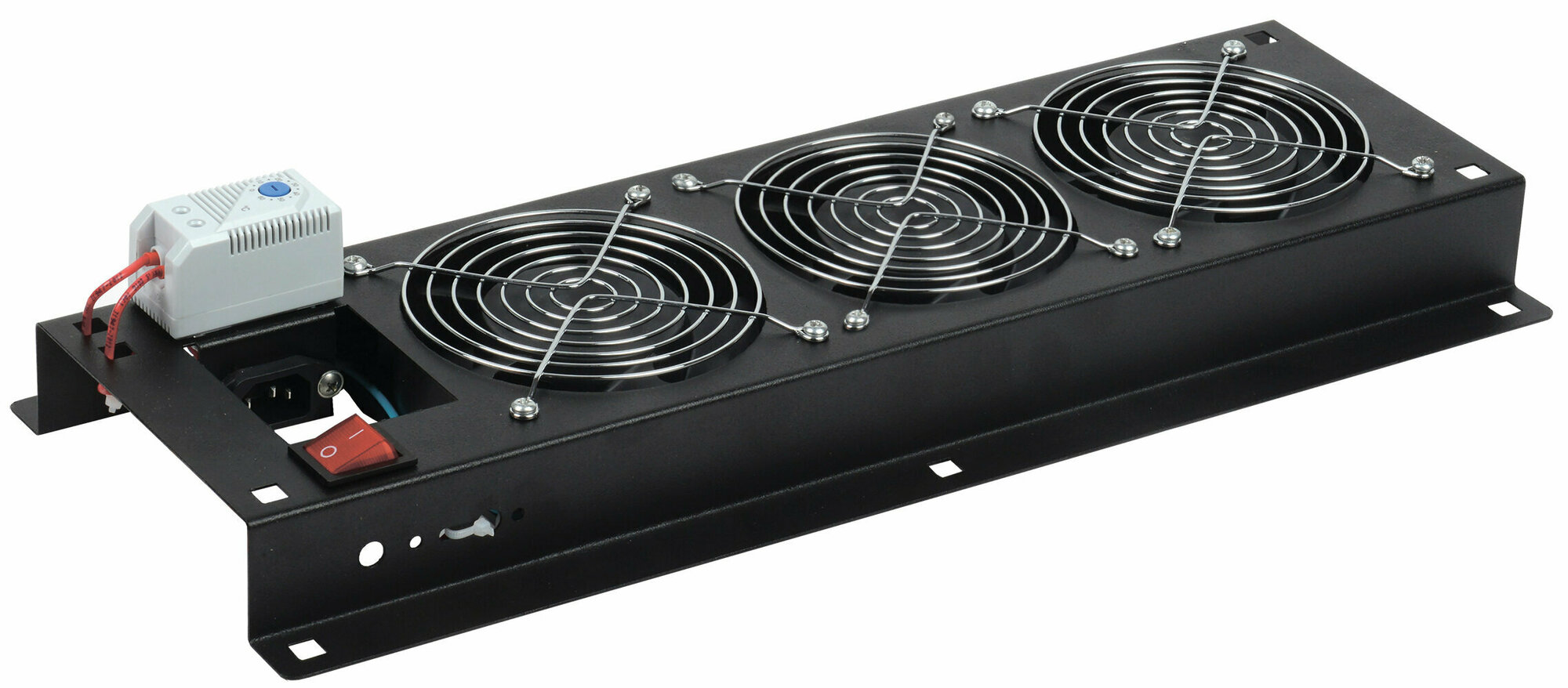 ITK Панель вентиляторная с выключателем и термостатом 3 модуля черная